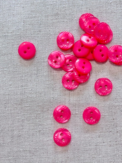 02-2427 End of Line Pearly Button - 20L - Hot Pink x 10 – Button-Company