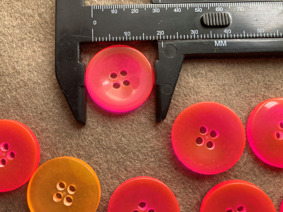 03-2133 Flourescent Translucent Orange Button - 32L – Button-Company