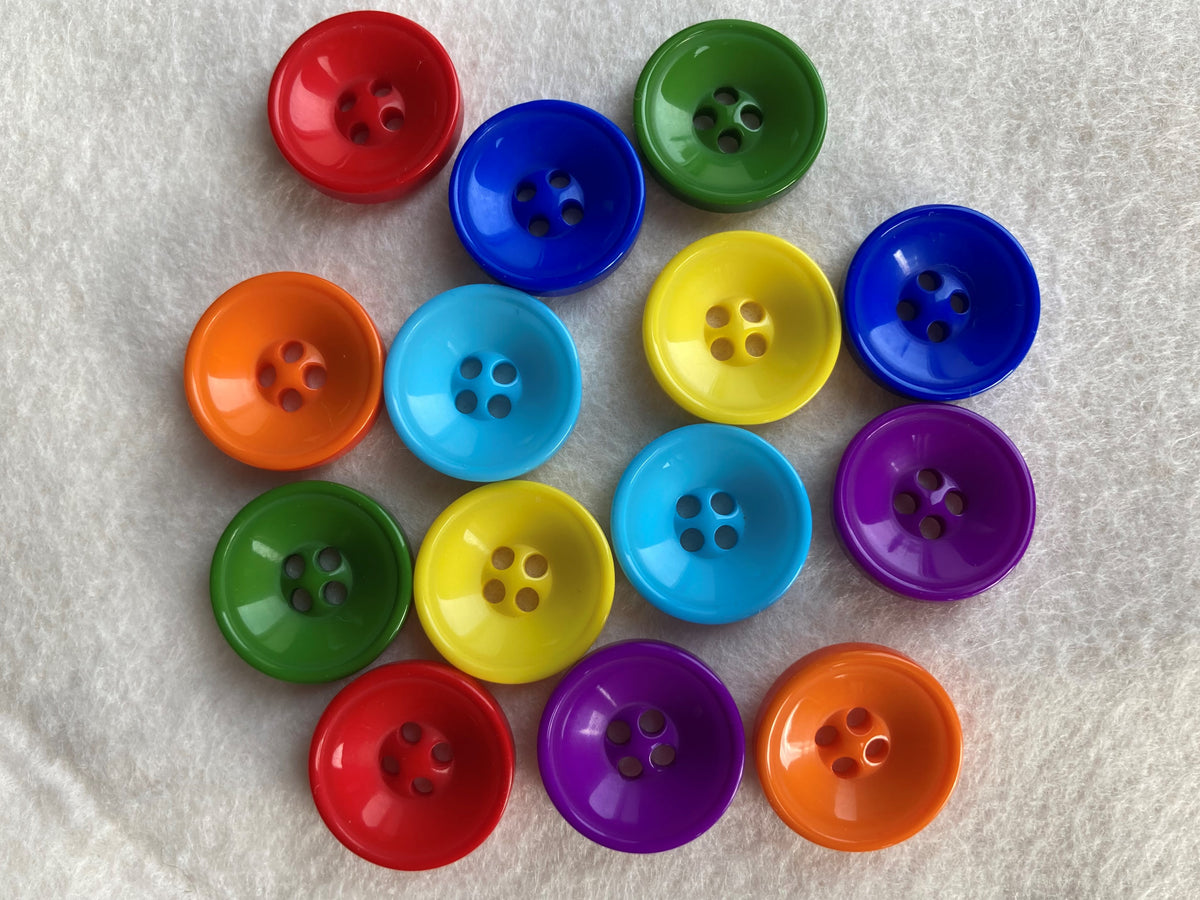 03-2163 Bright Colour Dish Button - 30L - Red – Button-Company