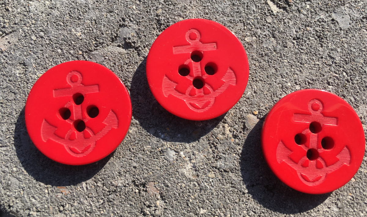 04-BC544 Anchor Design Coat Button - 54L - Red – Button-Company