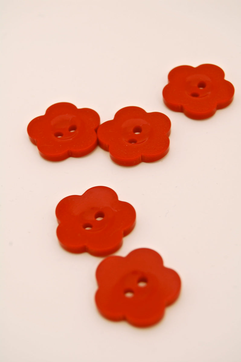 40-26299 Flower Button - 32L - Red – Button-Company